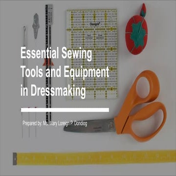 Essential tools and equipment in Dressmaking - TLE | PDF