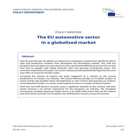 The EU automotive sector in a globalised market | PDF