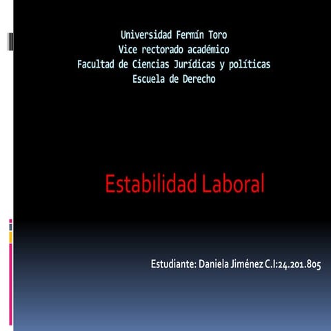 Estabilidad laboral | PPTX