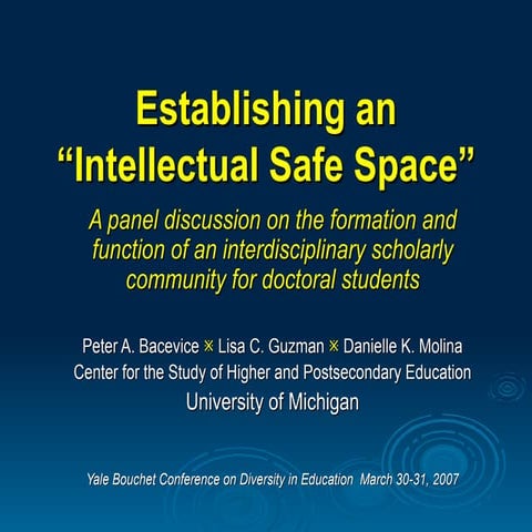 Establishing an intellectual safe space | PPT