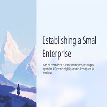 Establishing a Small Enterprise and all its aspects | PPTX