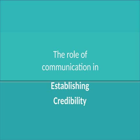 ESTABLISHING CREDIBILITY in business comminication | PPT