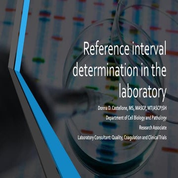 Establishing Reference Intervals in Laboratory Medicine | PDF