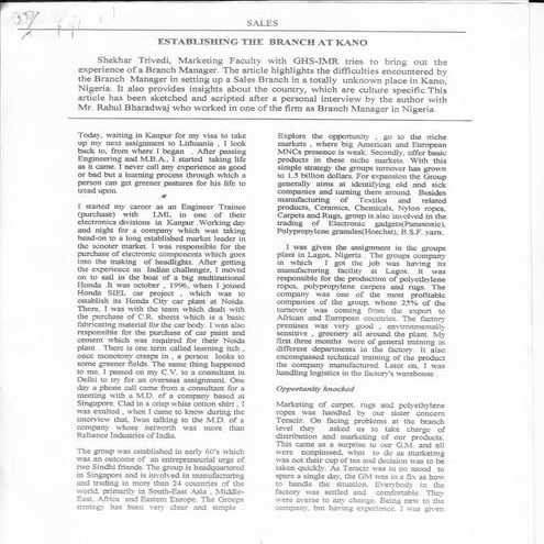 Establishing the Branch at Kano | PDF | Automotive Industry | Industries