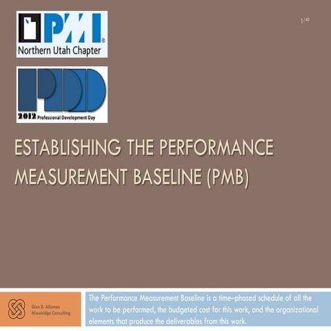 Establishing the performance measurement baseline (pmi northern utah ...