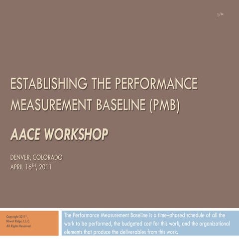 Establishing the performance measurement baseline (v4) | PDF