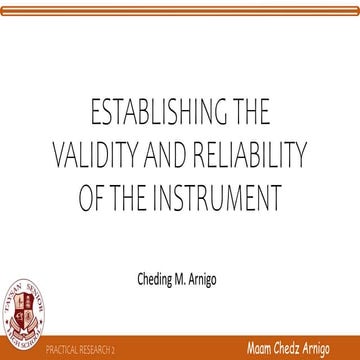 ESTABLISHING THE VALIDITY AND RELIABILITY [Autosaved].pptx