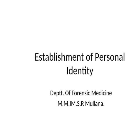 Establishment Identity of a Person FMT.ppt