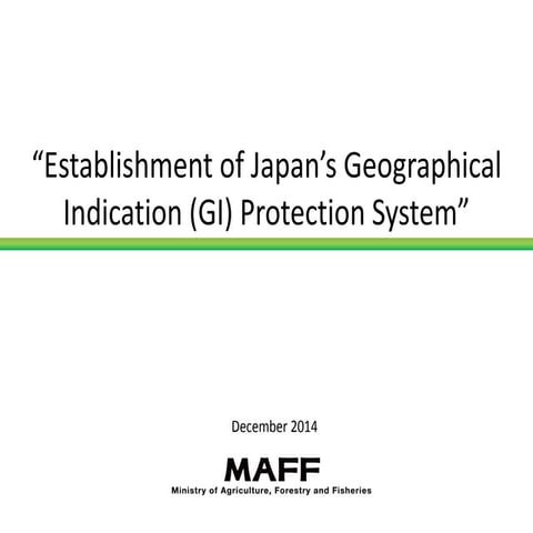 Establishment of Japan's GI Protection System 2014 | PDF