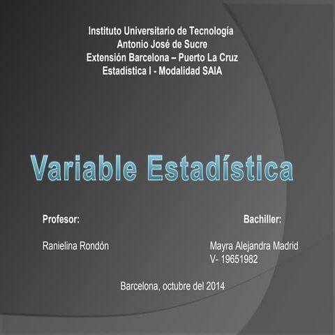 Estadisticas variables | PPT