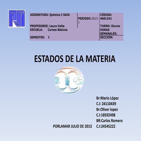 Estados de la materia | PPTX