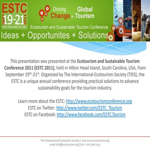 ESTC 2011 Presentation by Trish Manning, The Ontario Ecotourism Society ...
