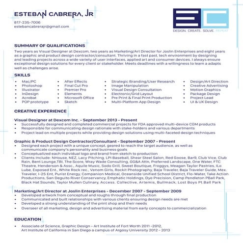 Esteban cabrera resume_2015 | PDF
