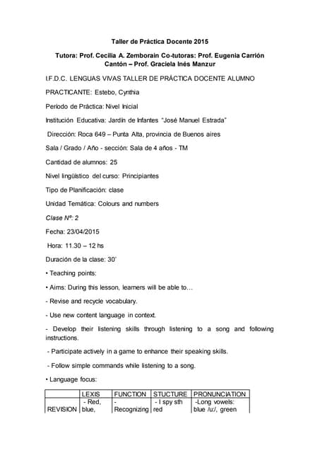 Primary Level - Lesson Plan 4 | PDF