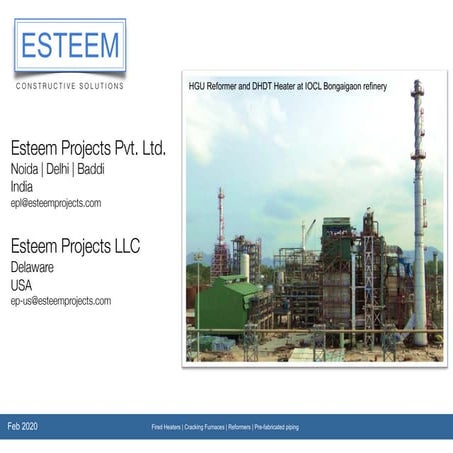 Esteem Projects Pvt Ltd - The Fired Heater Company | PDF