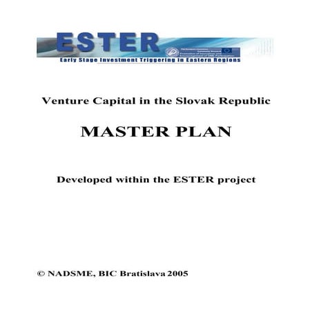 Ester master plan | PDF | Venture Capital | Business Banking & Finance