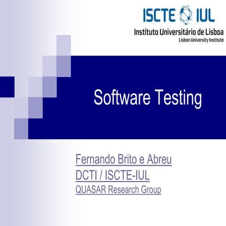 2011/09/20 - Software Testing | PPT