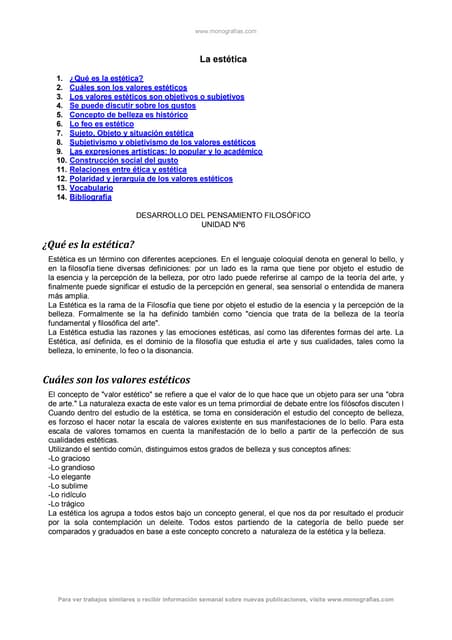 Ensayo estetica y belleza | PDF