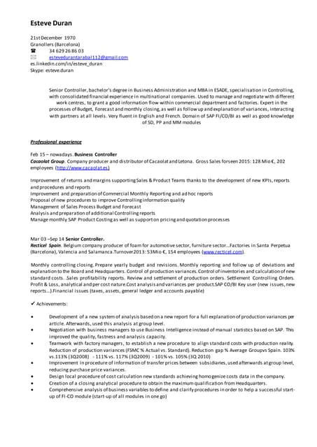 CV Matías Tobal Favelukes - english | PDF