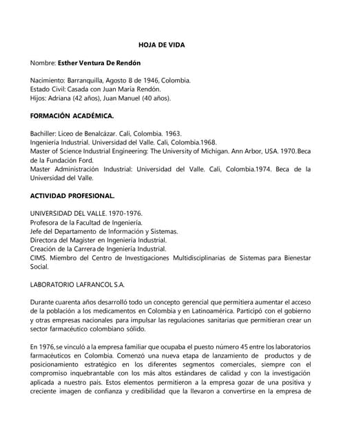 Esther Ventura De Rendón presentations