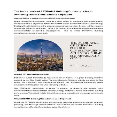 The Importance of ESTIDAMA BuildingConsu | PDF