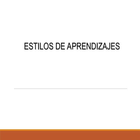 Estilos de aprendizaje: Modelo VAK | PPTX