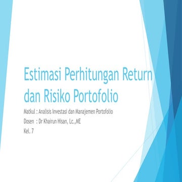 Estimasi Perhitungan Return dan Risiko Portofolio PPT.pptx