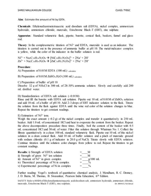 To estimate amount of ferrous(fe2+) and ferric(fe3+) ions in the given ...