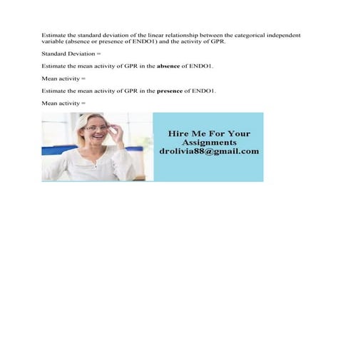 Estimate the standard deviation of the linear relationship between the.docx