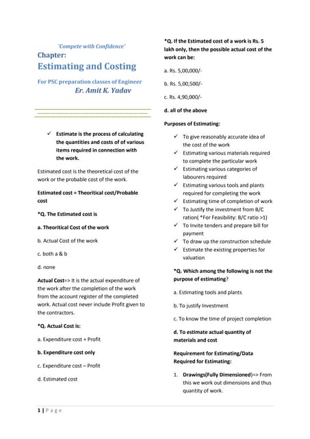 RCC beam Detail estimate | PDF