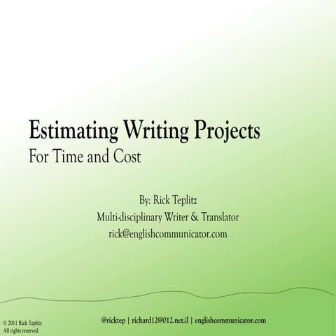Estimating Projects for Time and Cost | PPT