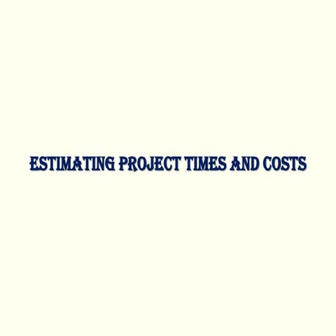 Estimating Project Time and Cost and Its Effectiveness | PDF