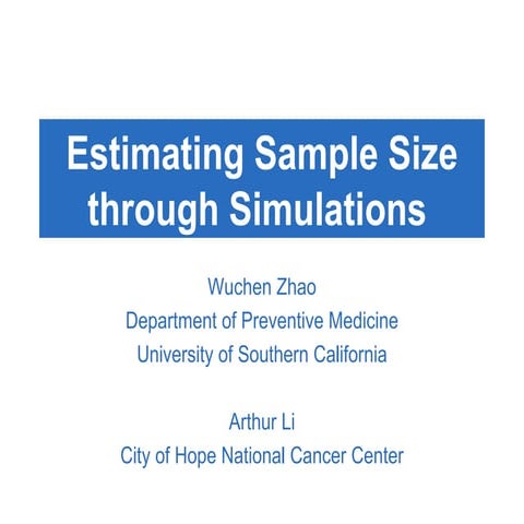 Estimating sample size through simulations | PPT