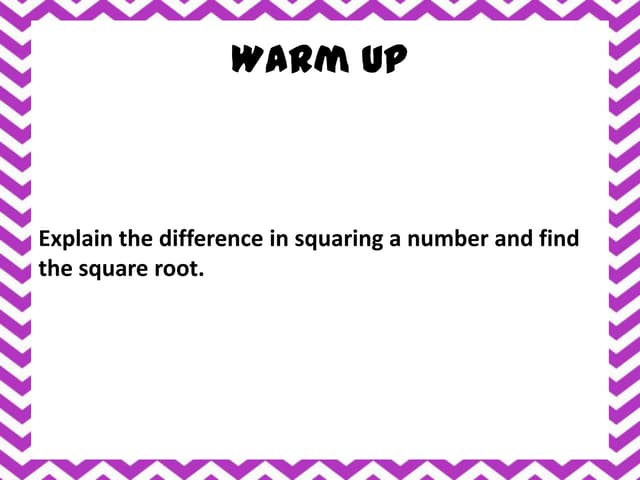 math 7 q2 1 Determining Square and Cube Roots of Perfect Squares and ...