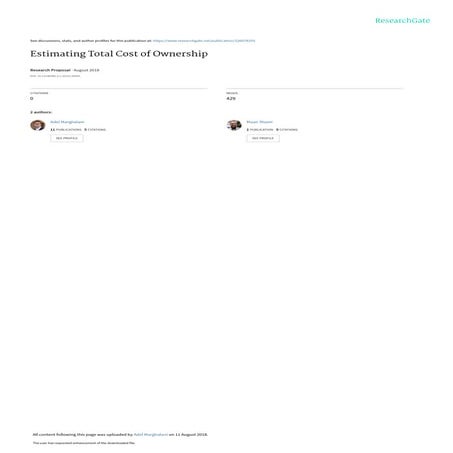 Estimating total cost of ownership | PDF