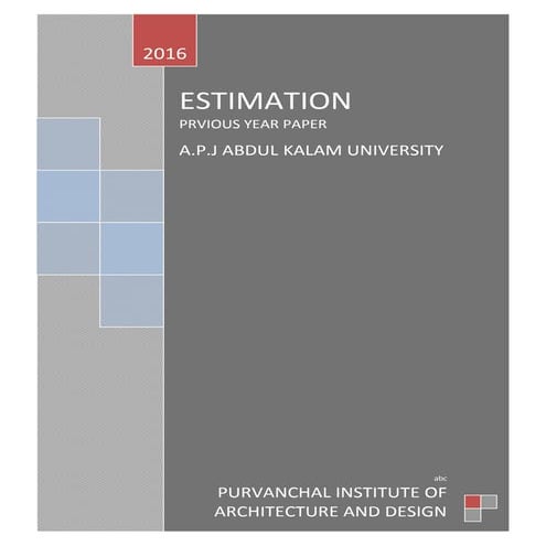Estimation specification paper set (module 1 to 6) for semester 5 | PDF ...