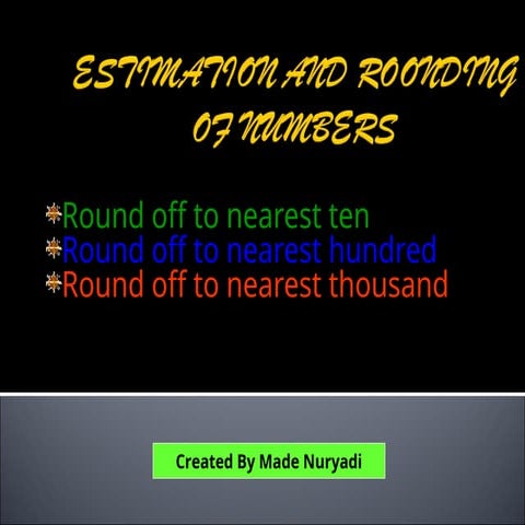 estimation and roonding of numbers for students | PPT
