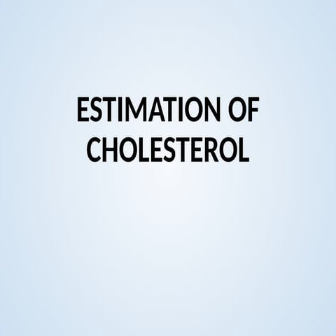 Cholesterol practical pdf | PDF