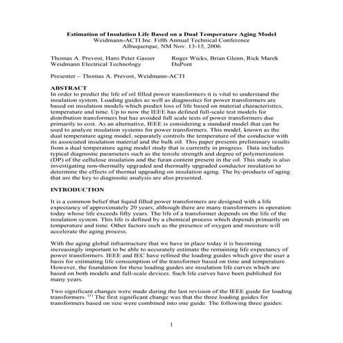 Estimation of insulation life based on dual temperature aging model (2 ...