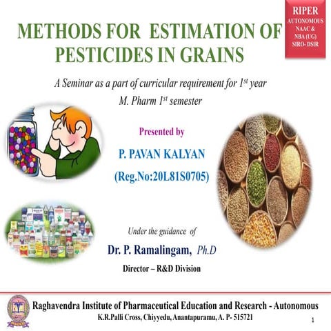 Method for Estimation of Pesticides in Grains.(Food analysis) | PPTX