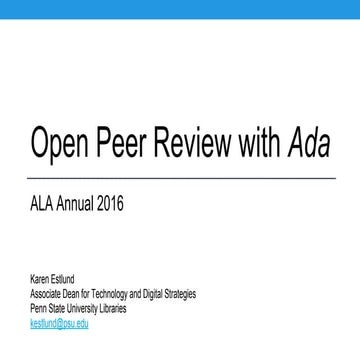 Open Peer Review with Ada | PPT