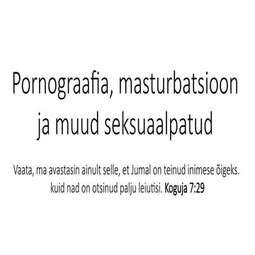 Estonian (Eesti Keel) - Pornography, Masturbation, and Other Sexual Sins (Pornograafia ...