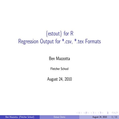 Estout demo | PDF | Technology & Computing