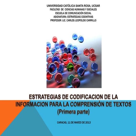 Estrategias de codificacion de la informacion para comprender textos ...