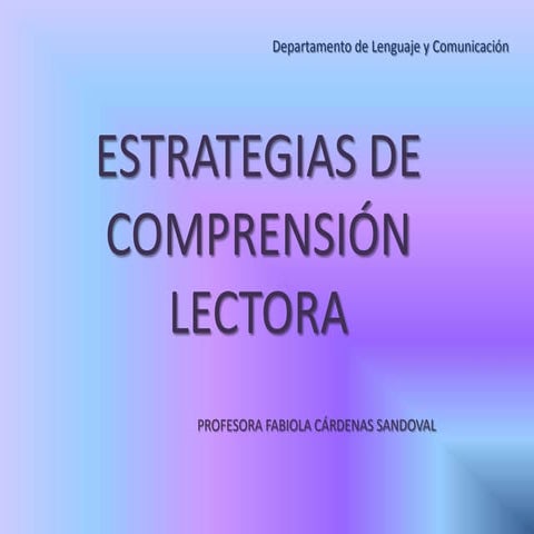 Estrategias de comprensión lectora | PPTX
