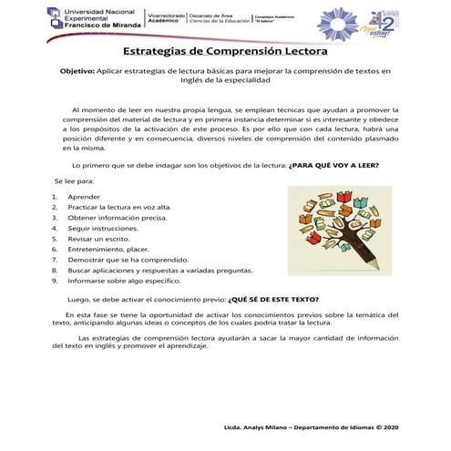 Estrategias de comprension lectora ia | PDF