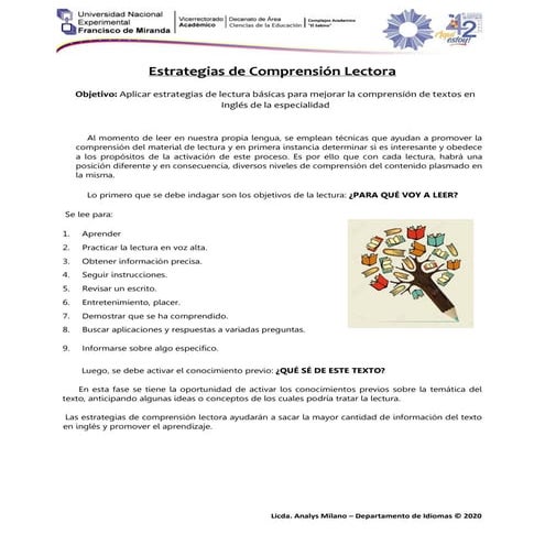 Estrategias de comprension lectora ia | PDF