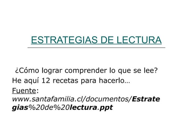 Estrategias de comprension | PPT