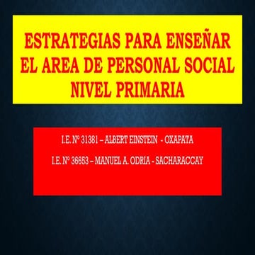 Competencias y capacidades del Area de PERSONAL SOCIAL( DE LA CRUZ Y ...