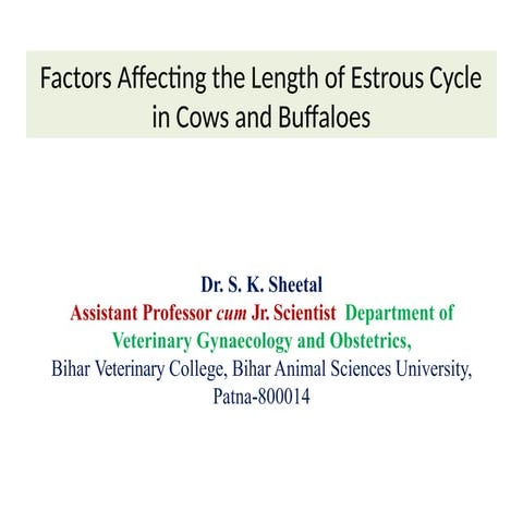 Factors affecting Estrous cycle in animals | PPTX